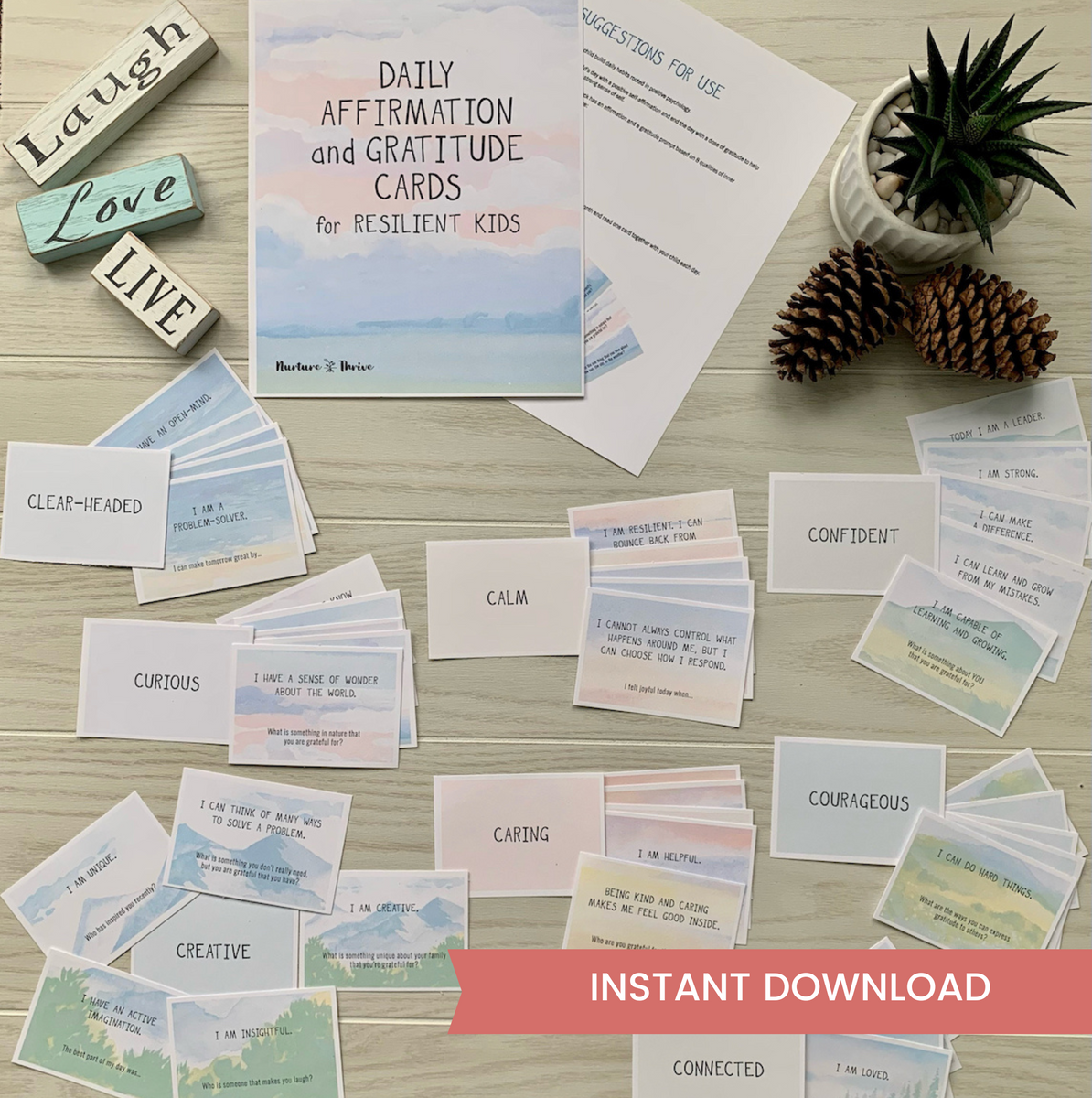 Daily Positive Affirmation and Gratitude Cards for Resilient Kids ...